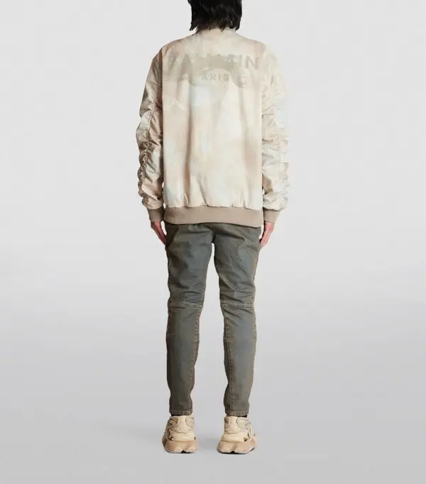 Balmain Desert Print Bomber Jacket