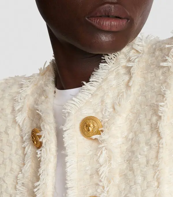 Balmain Tweed Fringed Jacket