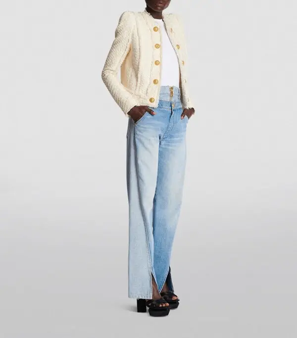 Balmain Tweed Fringed Jacket