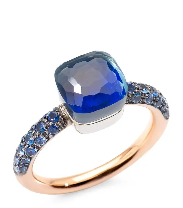 Pomellato Mixed Gold Topaz And Lapis Nudo Ring - Blue