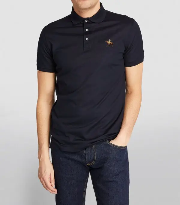 Ralph Lauren Purple Label Custom Slim Polo Shirt - Navy