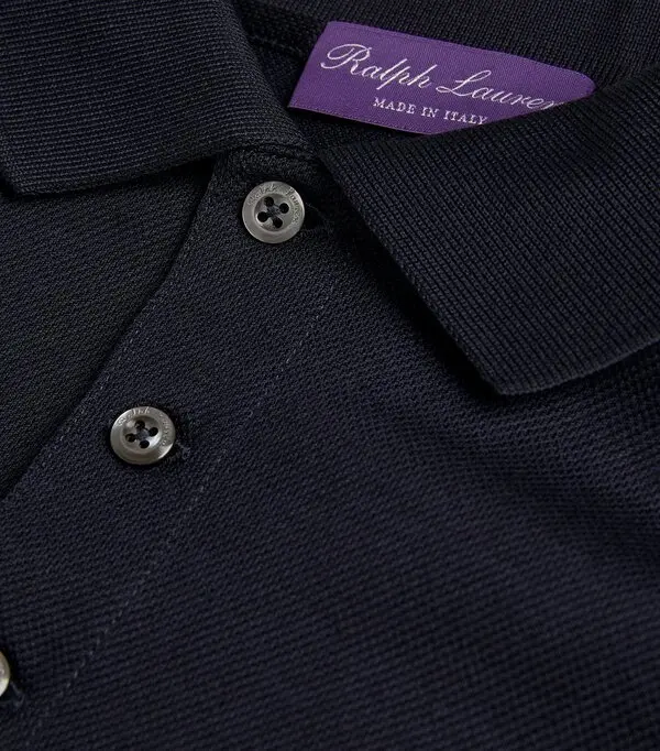 Ralph Lauren Purple Label Custom Slim Polo Shirt - Navy