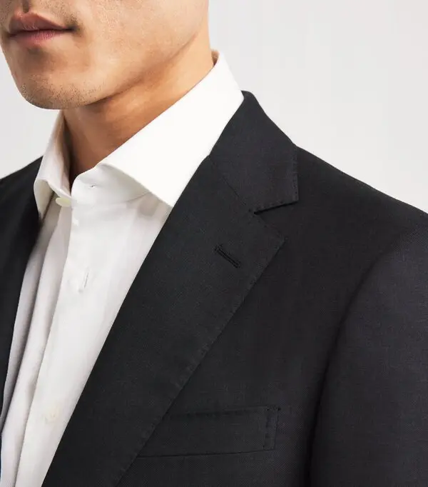 Ralph Lauren Purple Label Wool Serge Gregory 2-piece Suit - Black