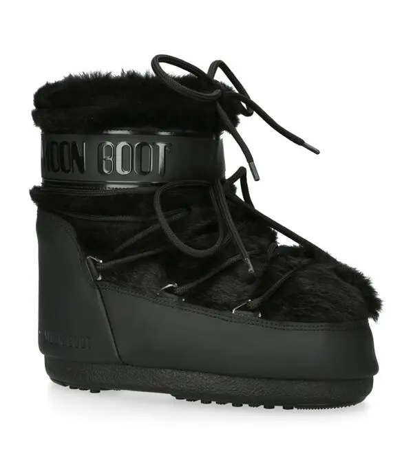 Moon Boot Icon Low Faux Fur Ankle Boots - Black