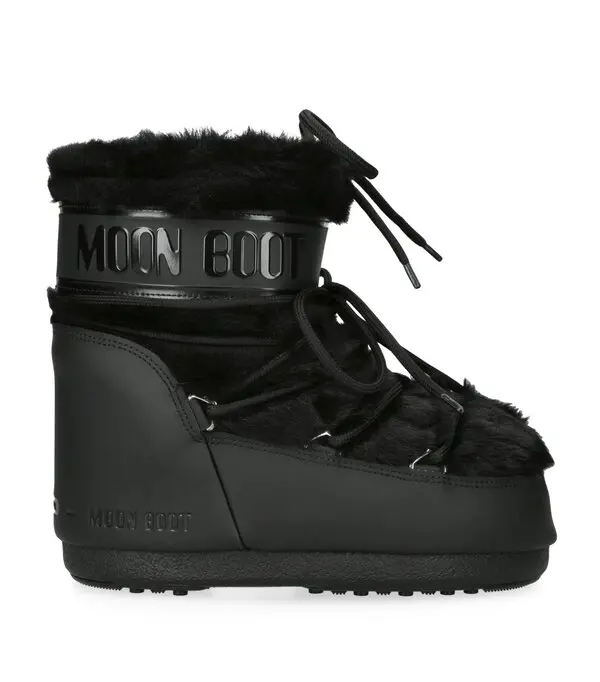 Moon Boot Icon Low Faux Fur Ankle Boots - Black
