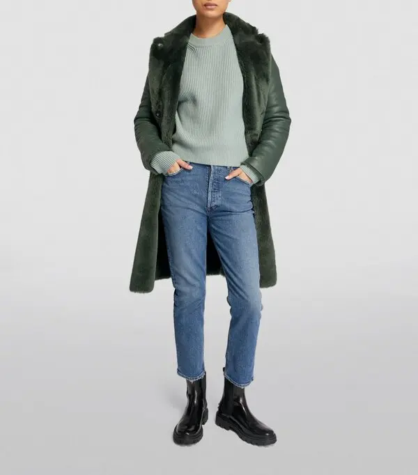 JOSEPH Shearling Brittany Reversible Coat
