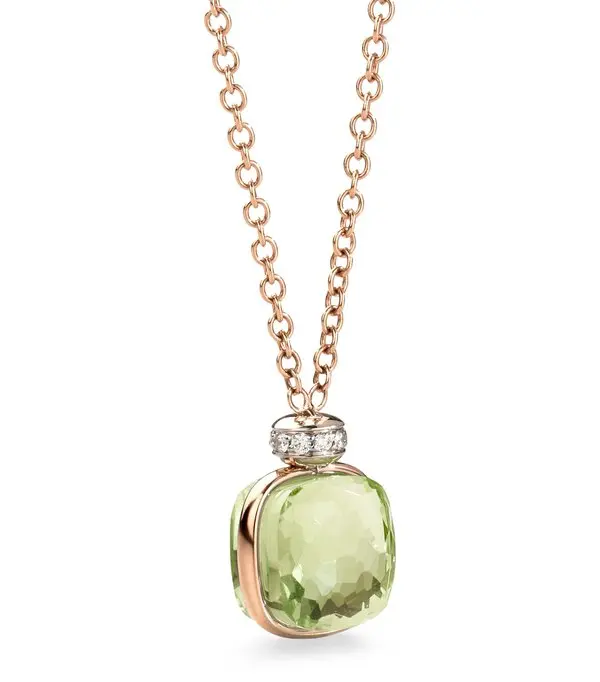 Pomellato Mixed Gold, Diamond, And Prasiolite Nudo Necklace - Green
