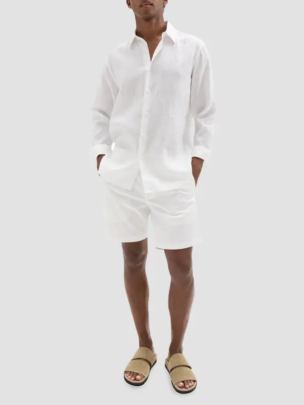Theory Irving Long-sleeve Linen Shirt - White