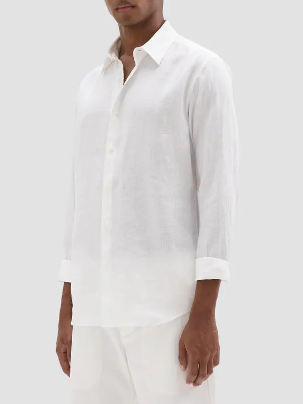 Theory Irving Long-sleeve Linen Shirt - White