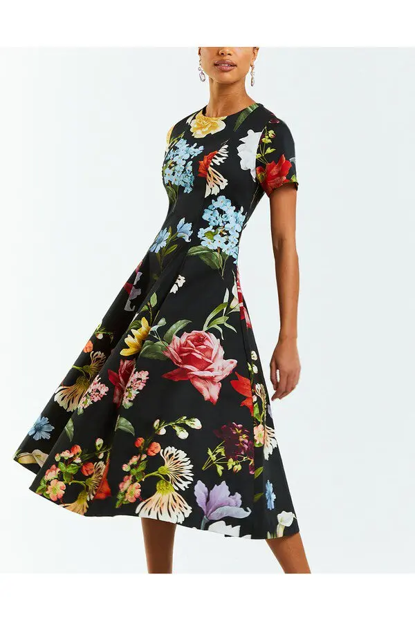 sachin and babi light blue dress Leopard Print Round Neck Tiered Midi Dress Take Two Multicolour : Day  Dresses : VogaCloset Oman main image 0