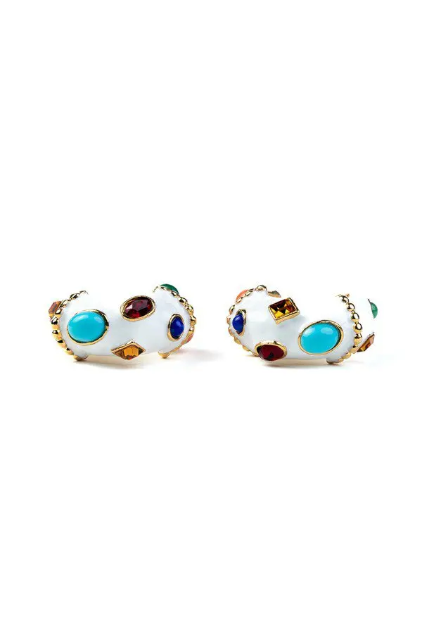 KENNETH JAY LANE Pierced Hoop Earrings - Multicolor