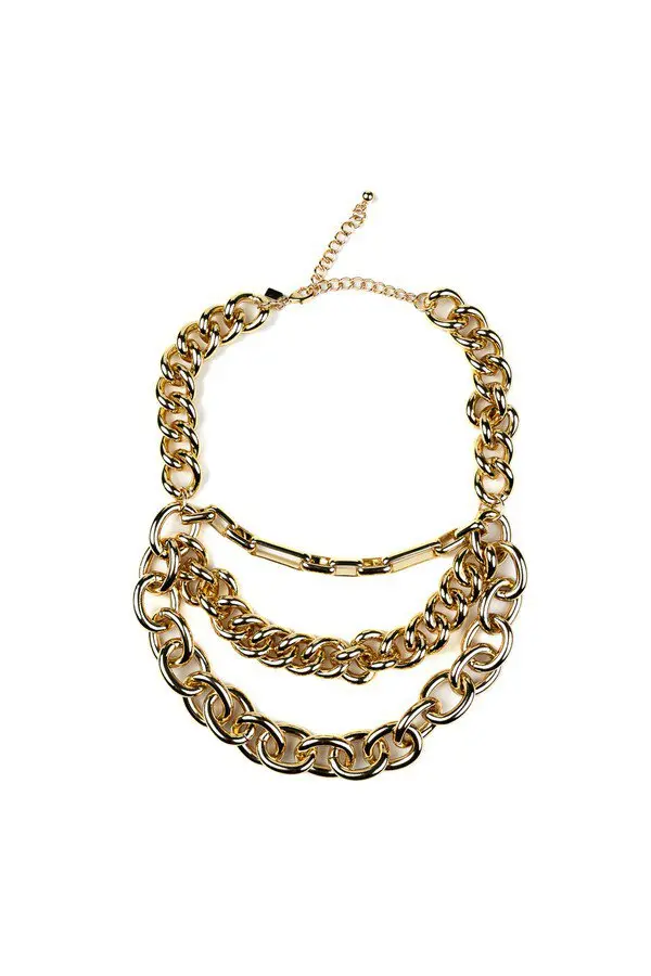 KENNETH JAY LANE Tone Nested Chain Necklace - Gold