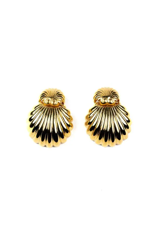 KENNETH JAY LANE Seashell Clip-on Earrings - Gold