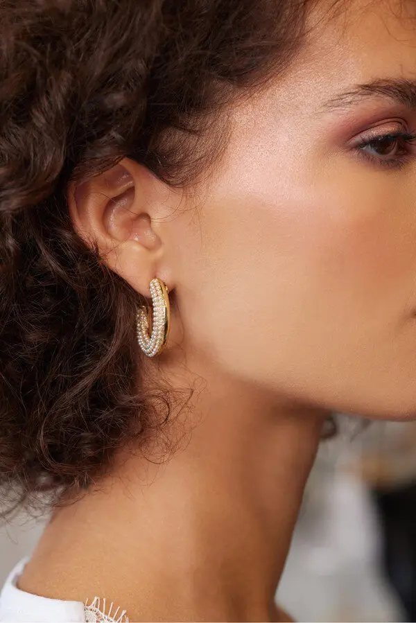 KENNETH JAY LANE Tone And Pearl Hoop Earrings