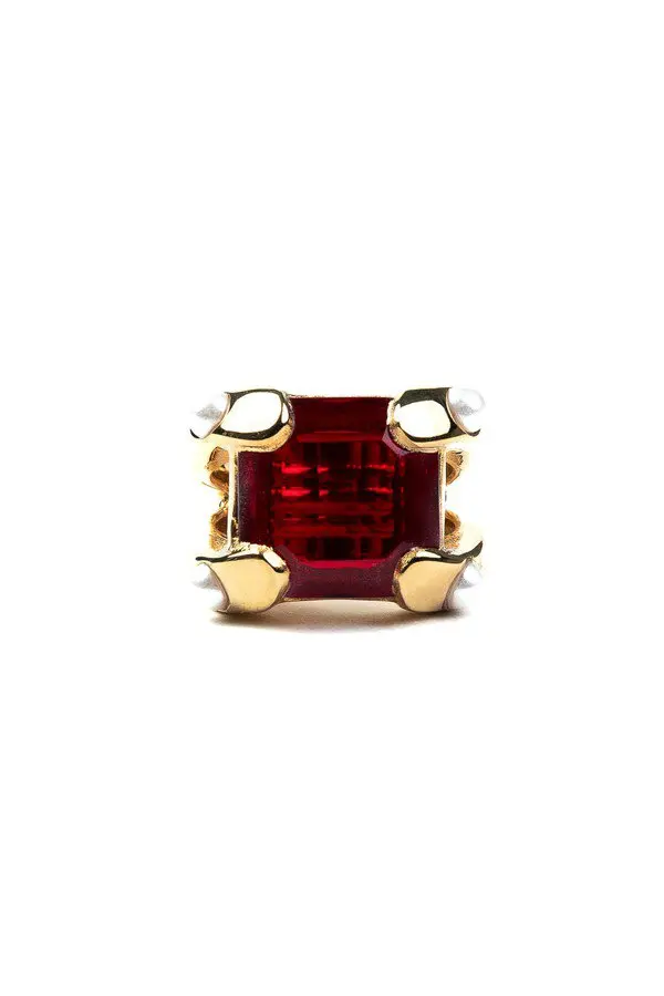 KENNETH JAY LANE Ruby Stone Ring - Gold