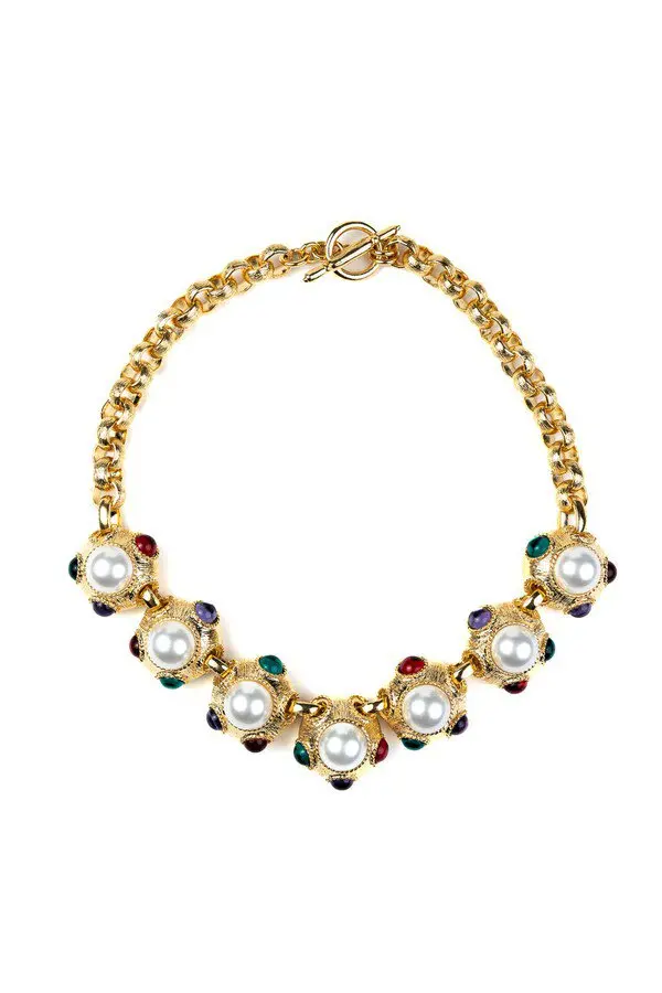 KENNETH JAY LANE Gemstone & Pearl Centers Necklace - Multicolor