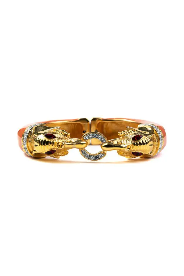 KENNETH JAY LANE Elephant Head Bracelet - Coral