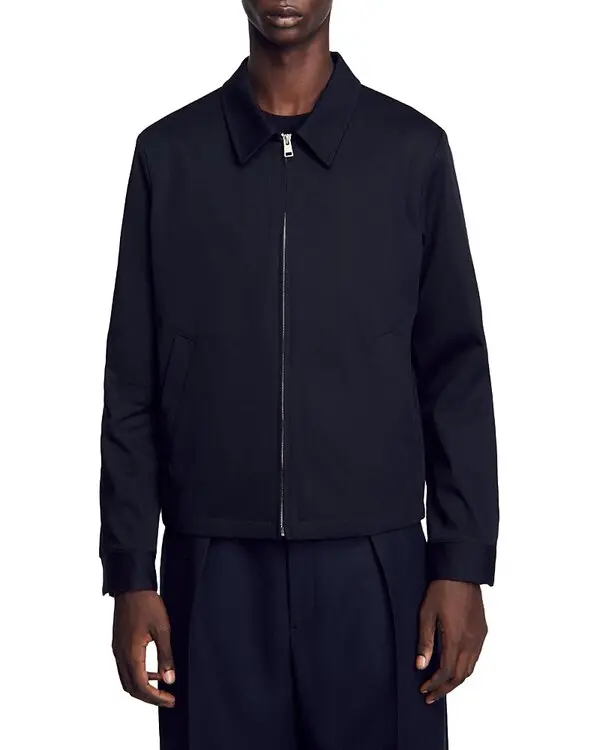 Sandro Cotton Jacket - Navy Blue