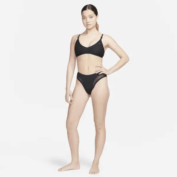 Nike Cheeky Sling Bikini Swim Bottom - Black
