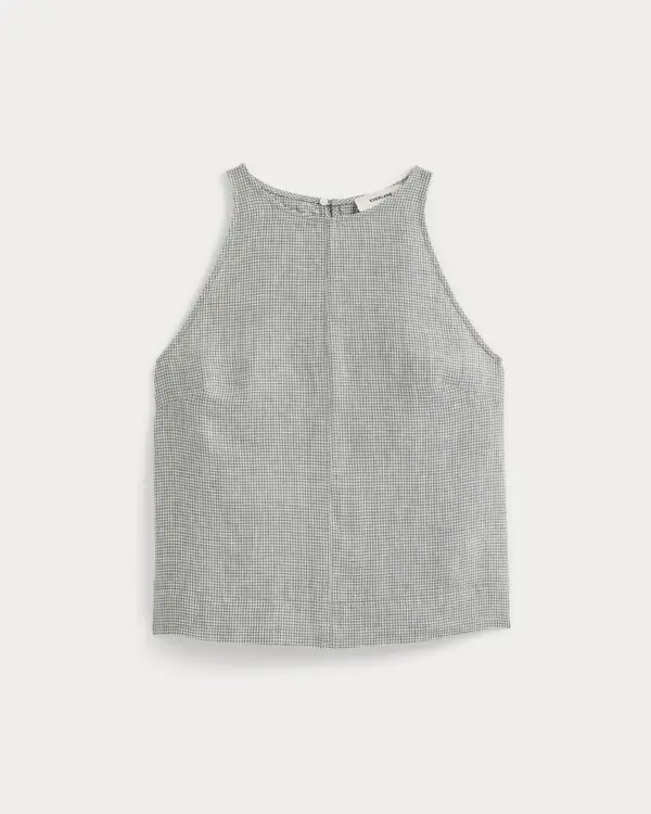 Everlane Linen High-neck Tank Top - Agave Green