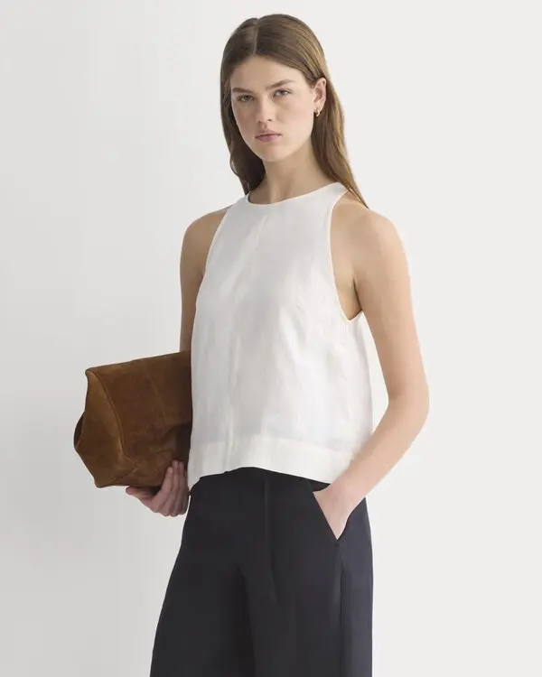 Everlane Linen High-neck Tank Top - Bone