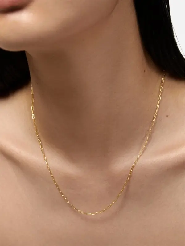 Monica Vinader 14kt Yellow Mini Paperclip Chain Necklace - Gold