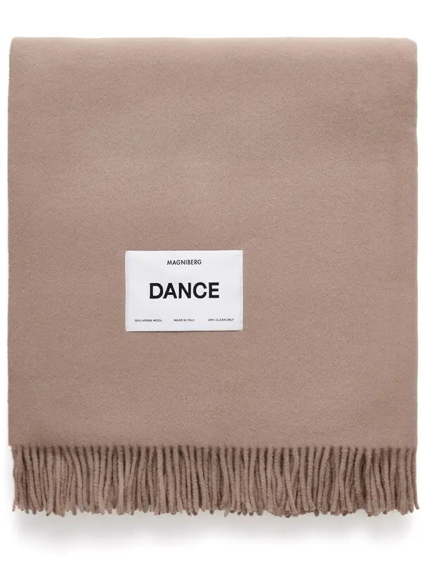 MAGNIBERG Logo-patch Virgin Wool Blanket - Neutrals