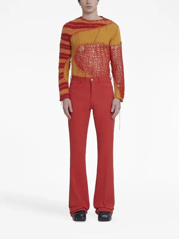 Marni Pressed-crease Flared Trousers - Red