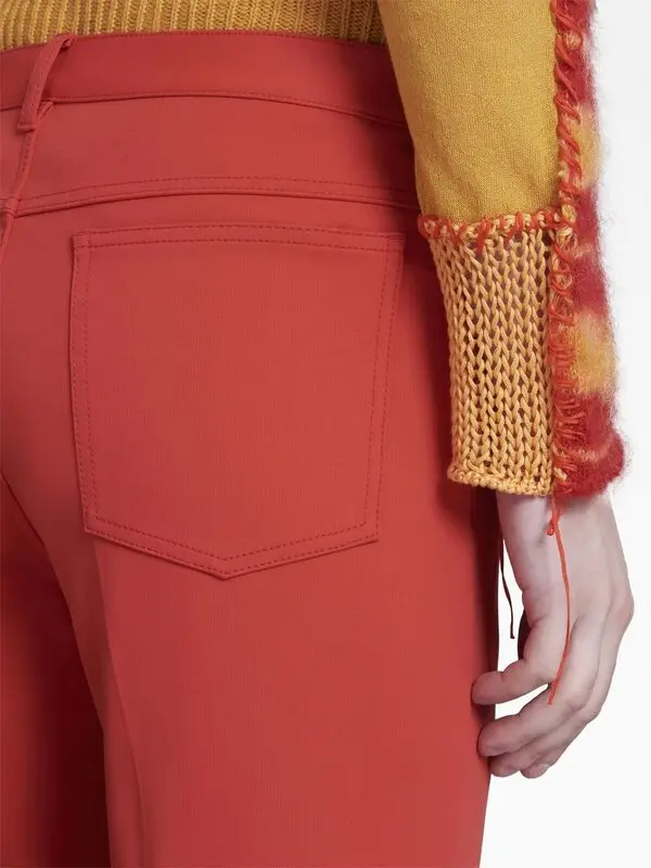 Marni Pressed-crease Flared Trousers - Red