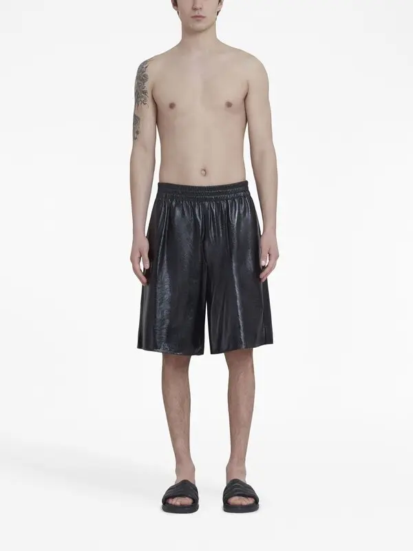 Marni Elasticated-waist Leather Shorts
