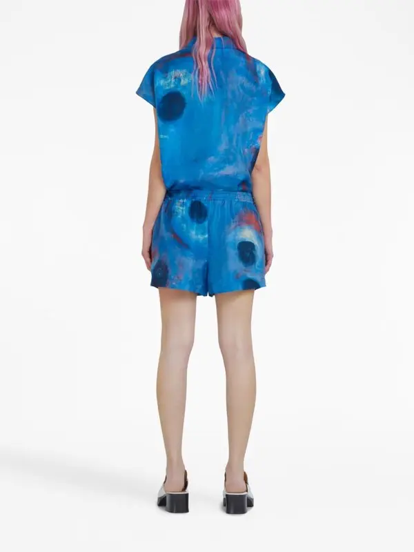 Marni Drawstring-waist Silk Shorts