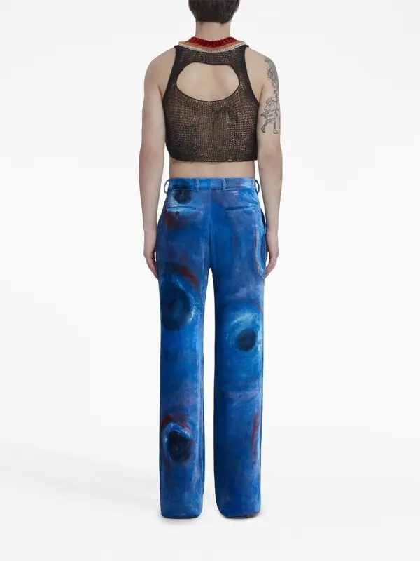 Marni Painterly-print Straight-leg Trousers