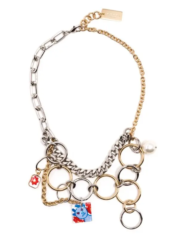 Marni Charm-detail Chain Necklace - Multicolour