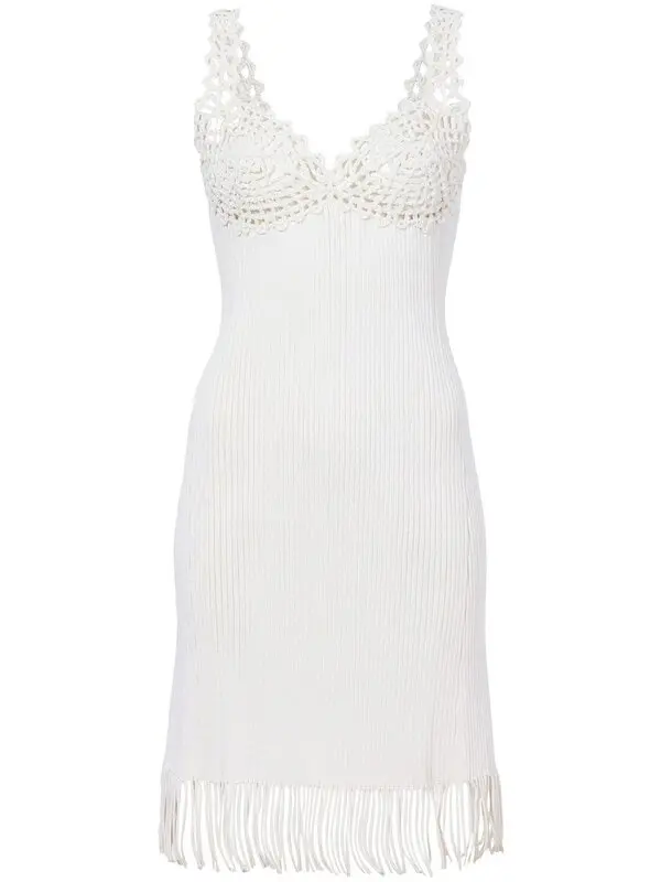 Proenza Schouler Embroidered Ribbed-knit Mini Dress