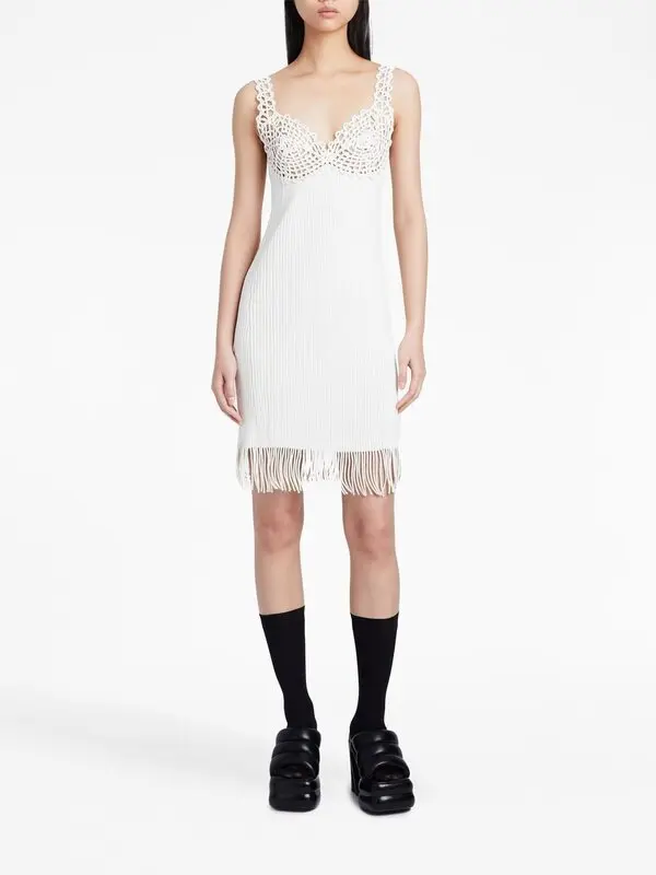 Proenza Schouler Embroidered Ribbed-knit Mini Dress