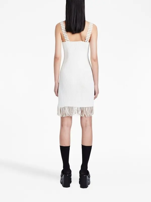 Proenza Schouler Embroidered Ribbed-knit Mini Dress