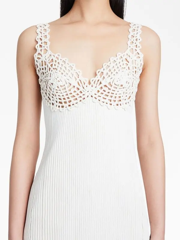 Proenza Schouler Embroidered Ribbed-knit Mini Dress