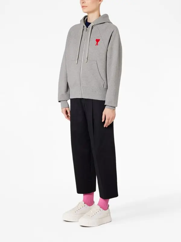 AMI Paris Embroidered-logo Detail Hoodie