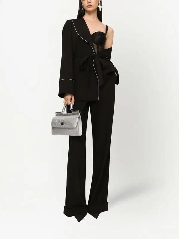Dolce & Gabbana Small Sicily Rhinestone Top-handle Bag - Silver