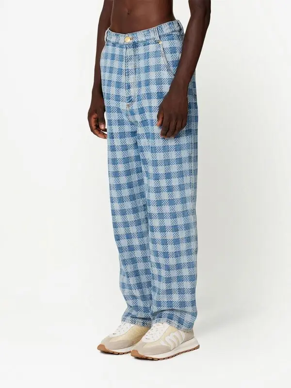 Ami Alex-fit Checkered Straight Jeans