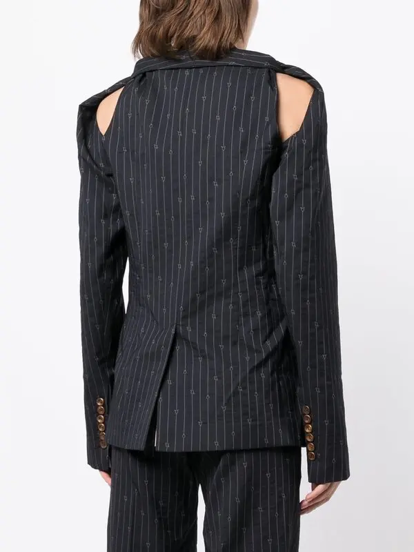 CHARLES JEFFREY Pinstripe Cut-out Blazer