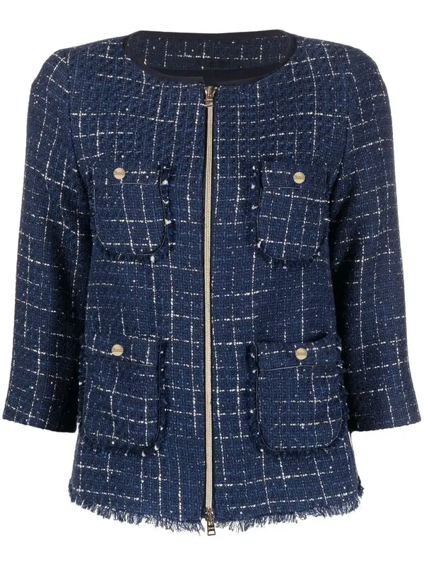 Herno Zip-up Tweed Jacket