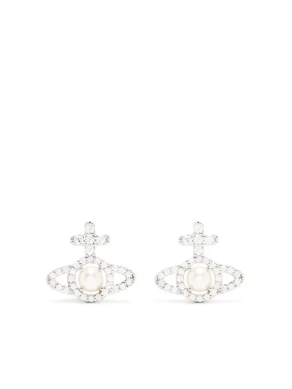 VIVIENNE WESTWOOD Orb Crystal-embellished Earrings - Silver