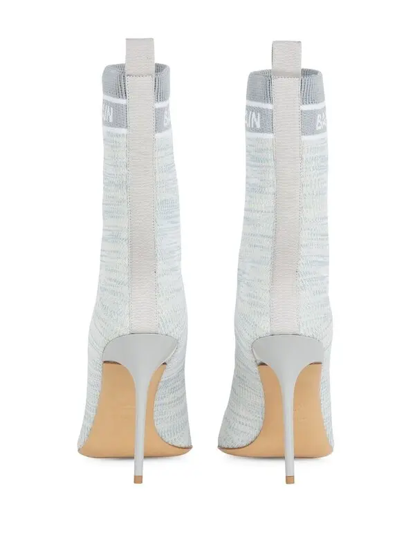 Balmain Skye 95mm Knit Ankle Boots - Blue