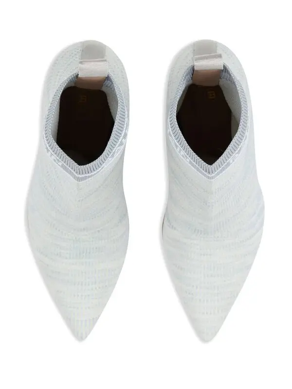 Balmain Skye 95mm Knit Ankle Boots - Blue