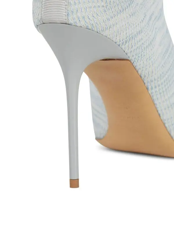 Balmain Skye 95mm Knit Ankle Boots - Blue