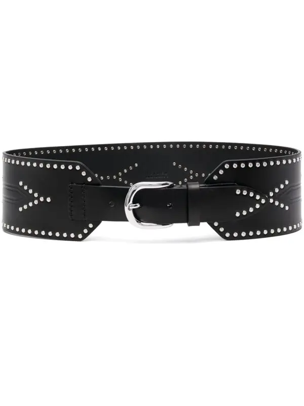 Isabel Marant Telma Studded Leather Belt - Black