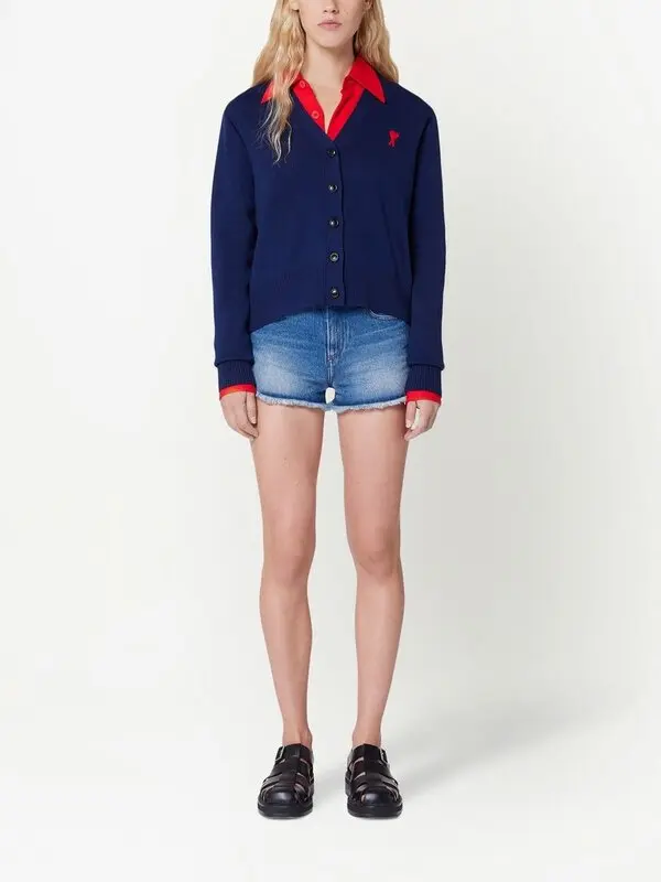 Ami Frayed Denim Shorts