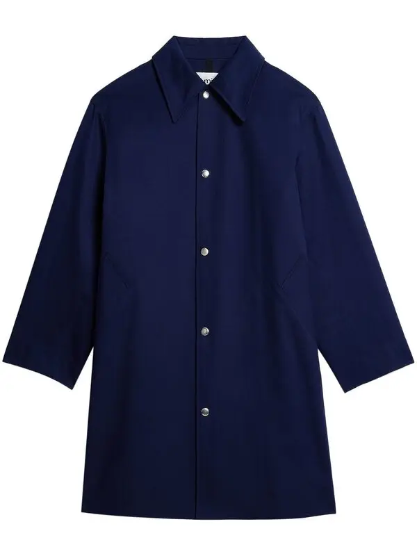 Ami Press-stud Shirt Coat - Blue