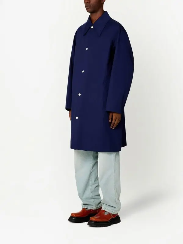 Ami Press-stud Shirt Coat - Blue